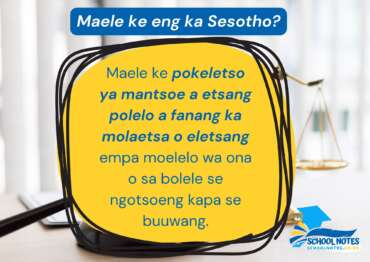 Maele a Sesotho le Ditlhaloso - School Notes