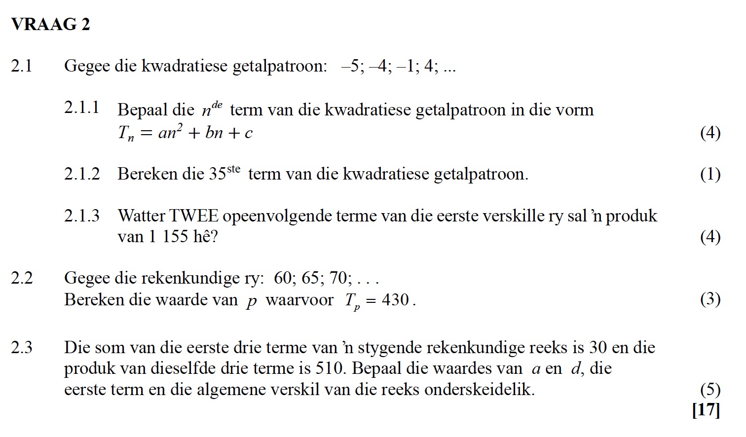 Mathematics Grade 12 Past Papers in English, Afrikaans, and Sesotho ...