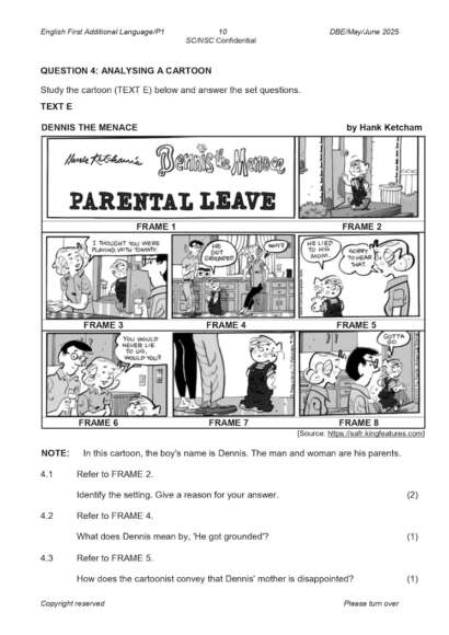 English FAL Grade 12 Exam Papers - School Notes